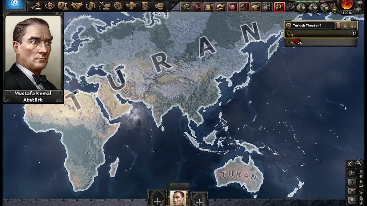 HOI4 Turkey World Conquest by 1943 (NO EXPLOITS) (feat. Atatürk) - YouTube