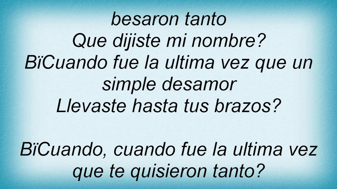 Ricardo Arjona - Cuando Lyrics - YouTube