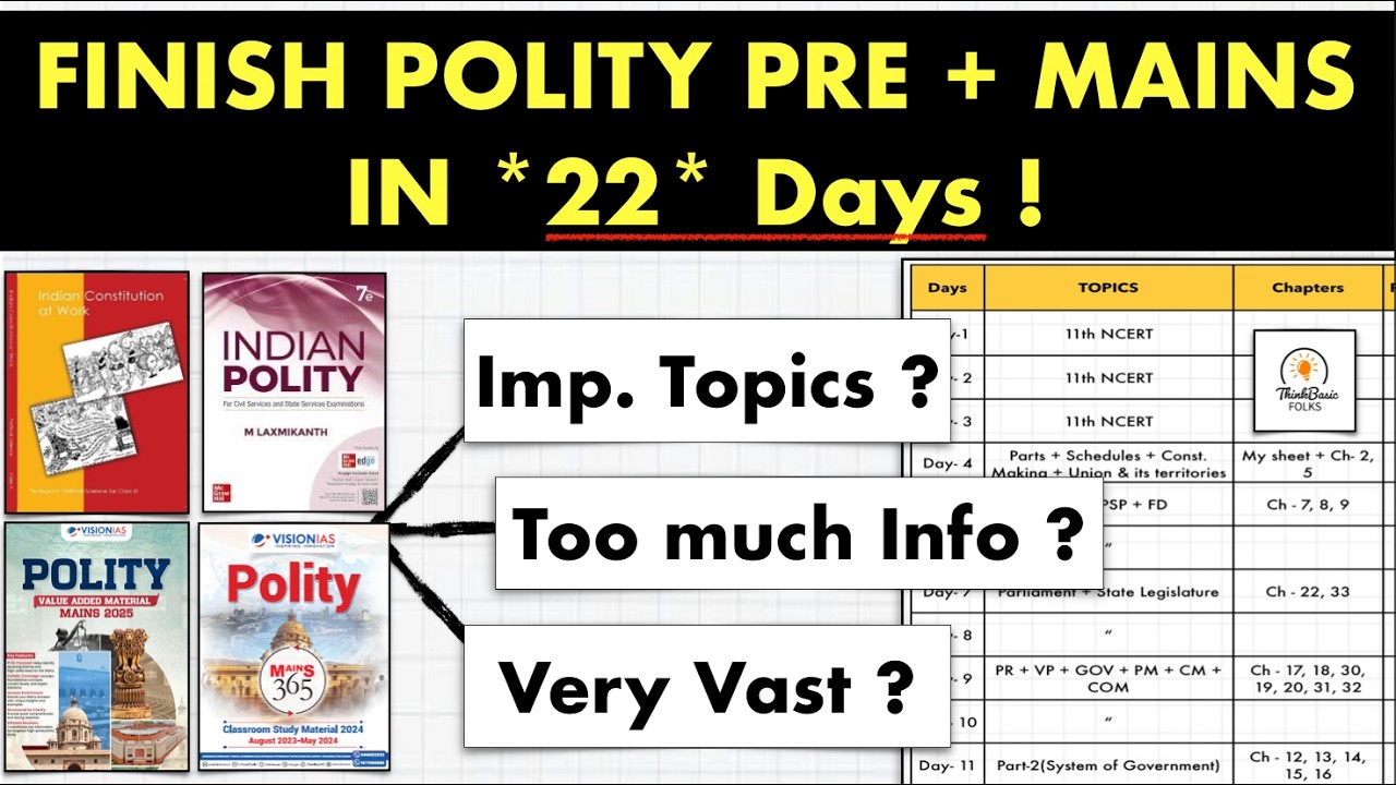 Prepare POLITY For Pre + Mains in *22* Days By This 1 Technique #upsc # ...