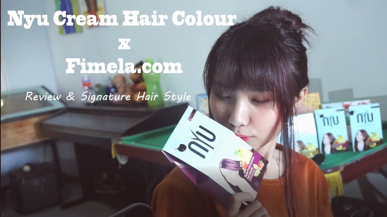 Nyu Cream Hair Colour Review & Signature Hair Style - YouTube