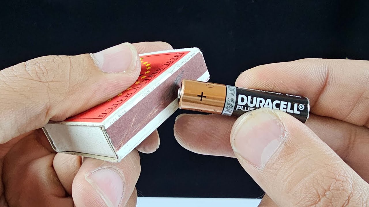 Surprise! Put a BATTERY on a Match and Watch What Happens! welding ...