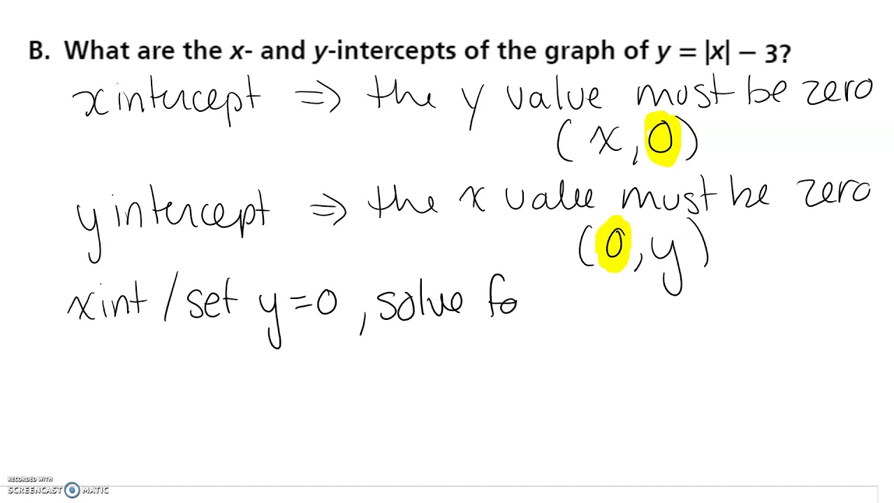 A2 1.1 Example 2 Finding x and y intercepts - YouTube