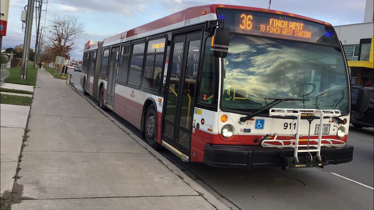 TTC Westbound Ride Video on 9111 on route 36A Finch West to 1118 Finch ...