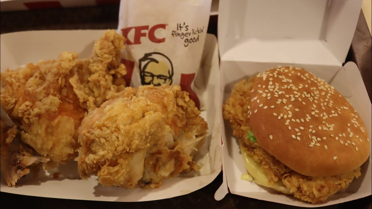 Kfc Signature Box Review||Zinger Burger Fried Chicken French Fries ...