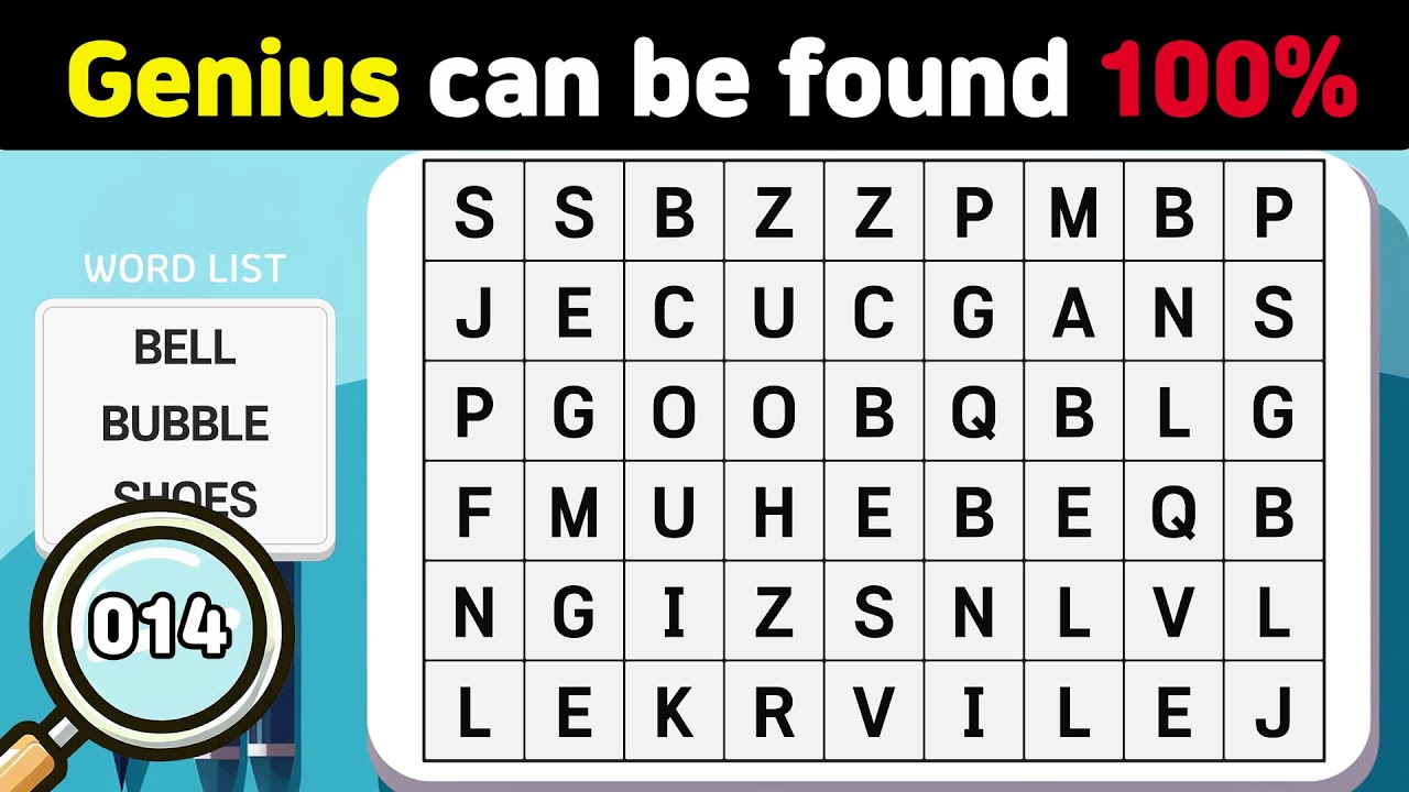 Genius can be found 100% | Find the Hidden Word | Word Search ...