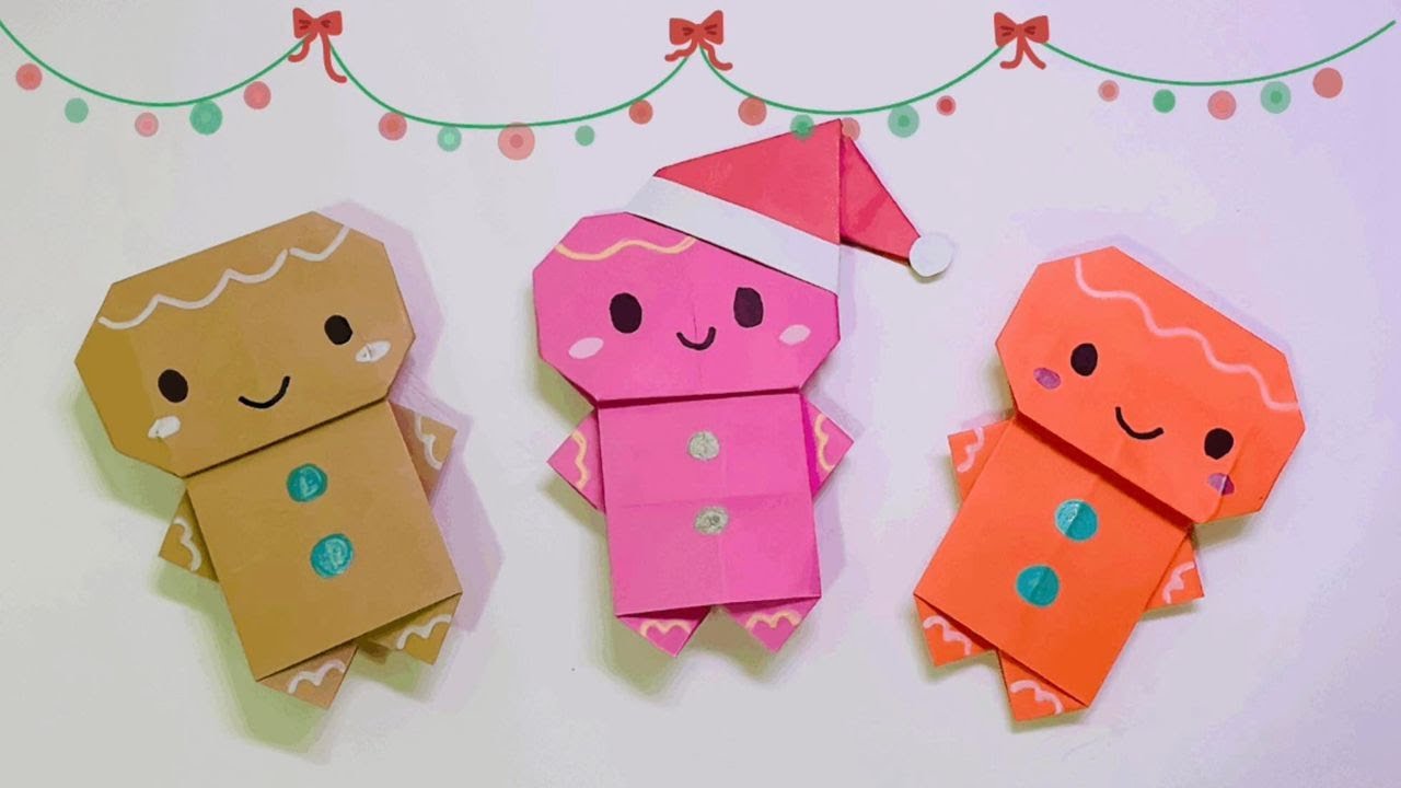 如何製作紙薑餅人 | DIY聖誕裝飾 (不用膠水 很簡單!) | Origami Gingerbread Man - YouTube