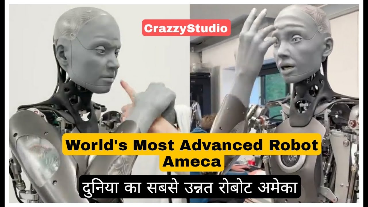 World's Most Advanced Robot Ameca Grabbing Researcher's Hands ...