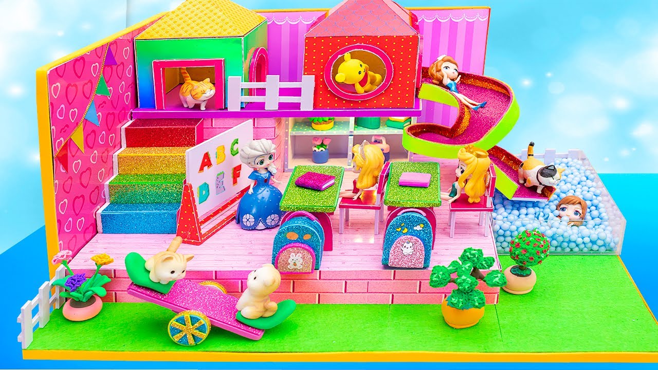 Build School with Cardboard and Polymer Clay : Playground and Classroom ...