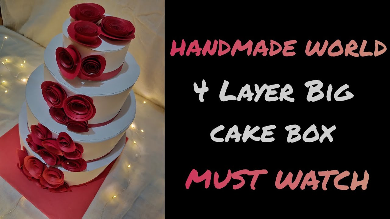 HANDMADE WORLD | | 4 Layer Big Cake Box Card ️ Big Cake | | Cake Box ...