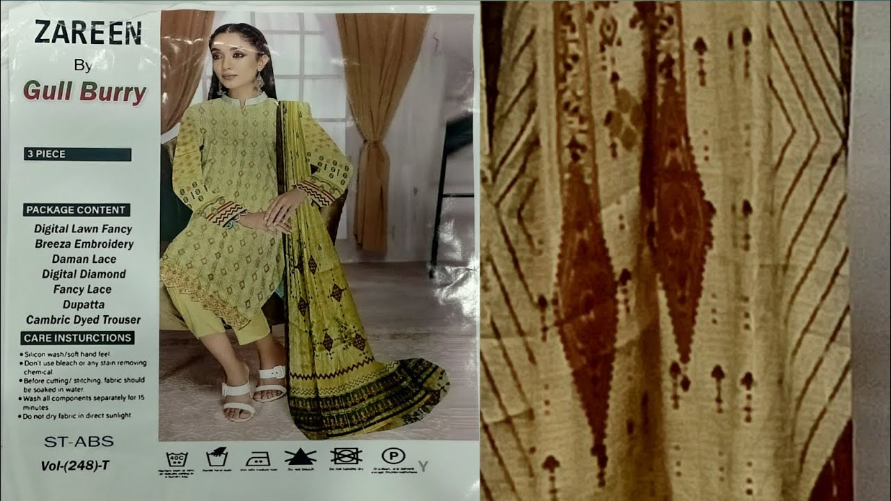 Zareen by Gul. Barry Digital lawn Breeza Emb Daman lace Diamond Fancy ...