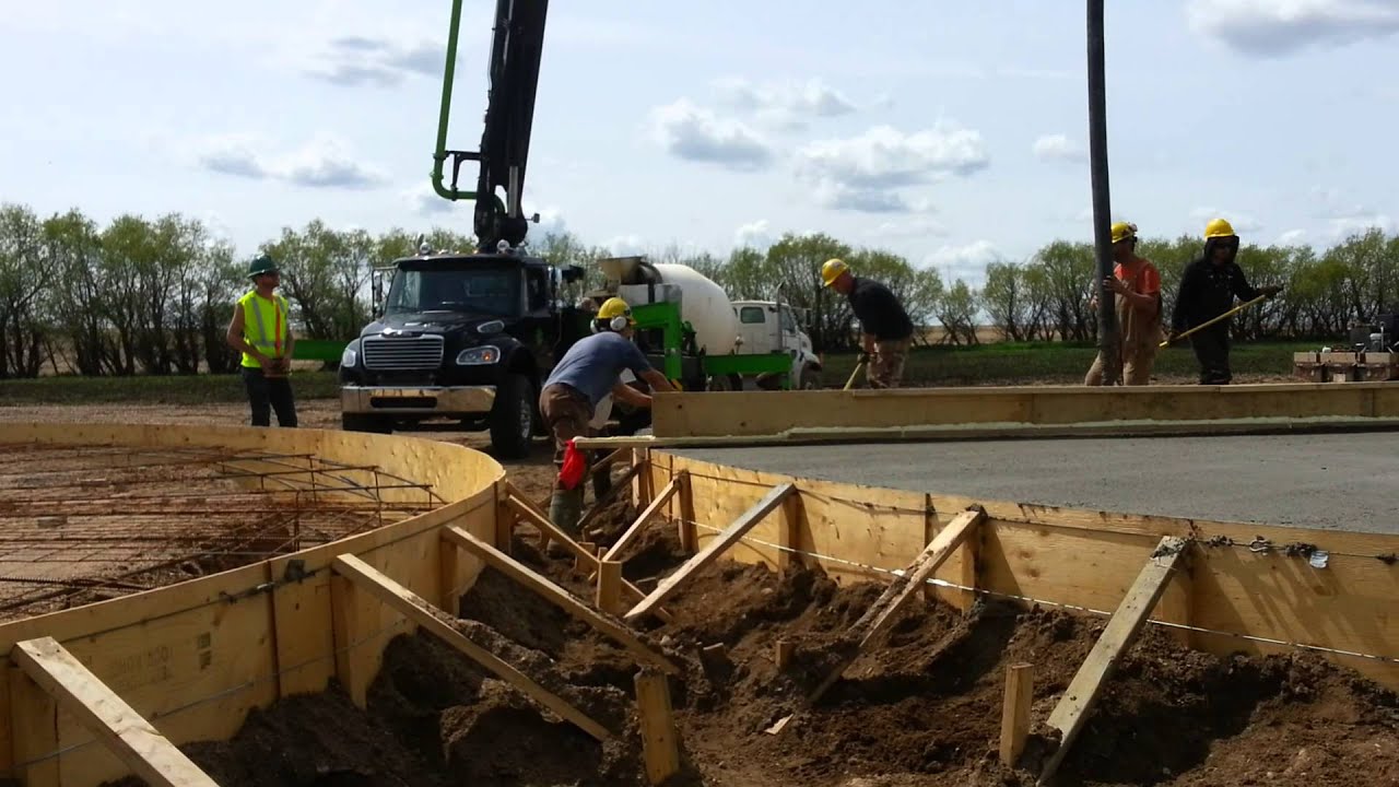 49' concrete bin pad - YouTube
