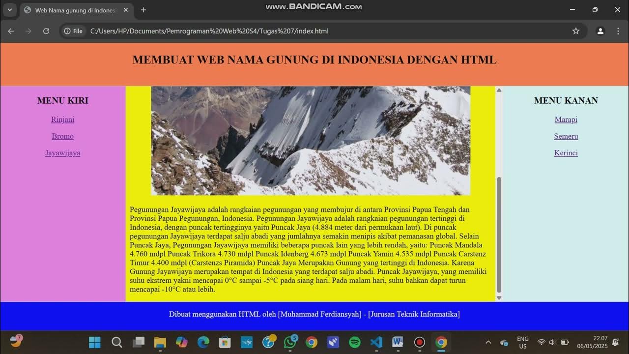 TUGAS PRAKTIKUM 7 PEMROGRAMAN WEB (MEMBUAT WEBSITE SEDERHANA) - YouTube