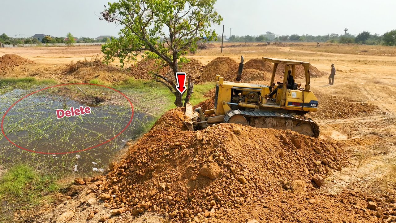 GREAT Team Work Land Fill up Full VIDEO Processing by Stronger Dozer ...