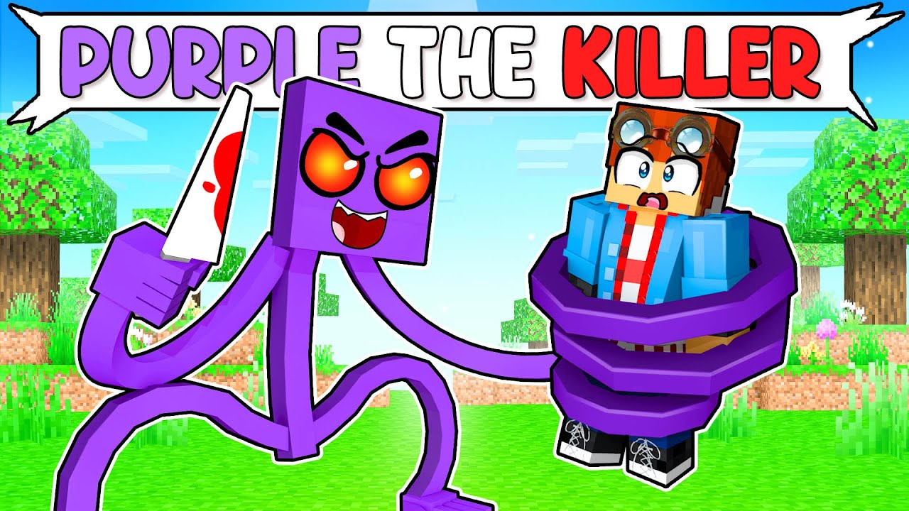 Escaping PURPLE Rainbow FRIEND in Minecraft! - YouTube