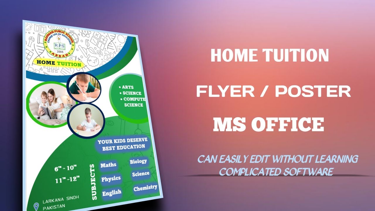 Creating a Professional Home Tuition Flyer in MS Word" - YouTube