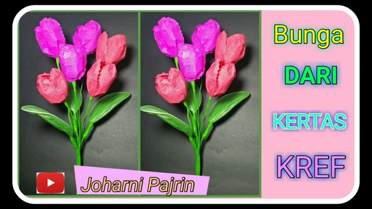 Cara membuat bunga dari kertas krep - YouTube