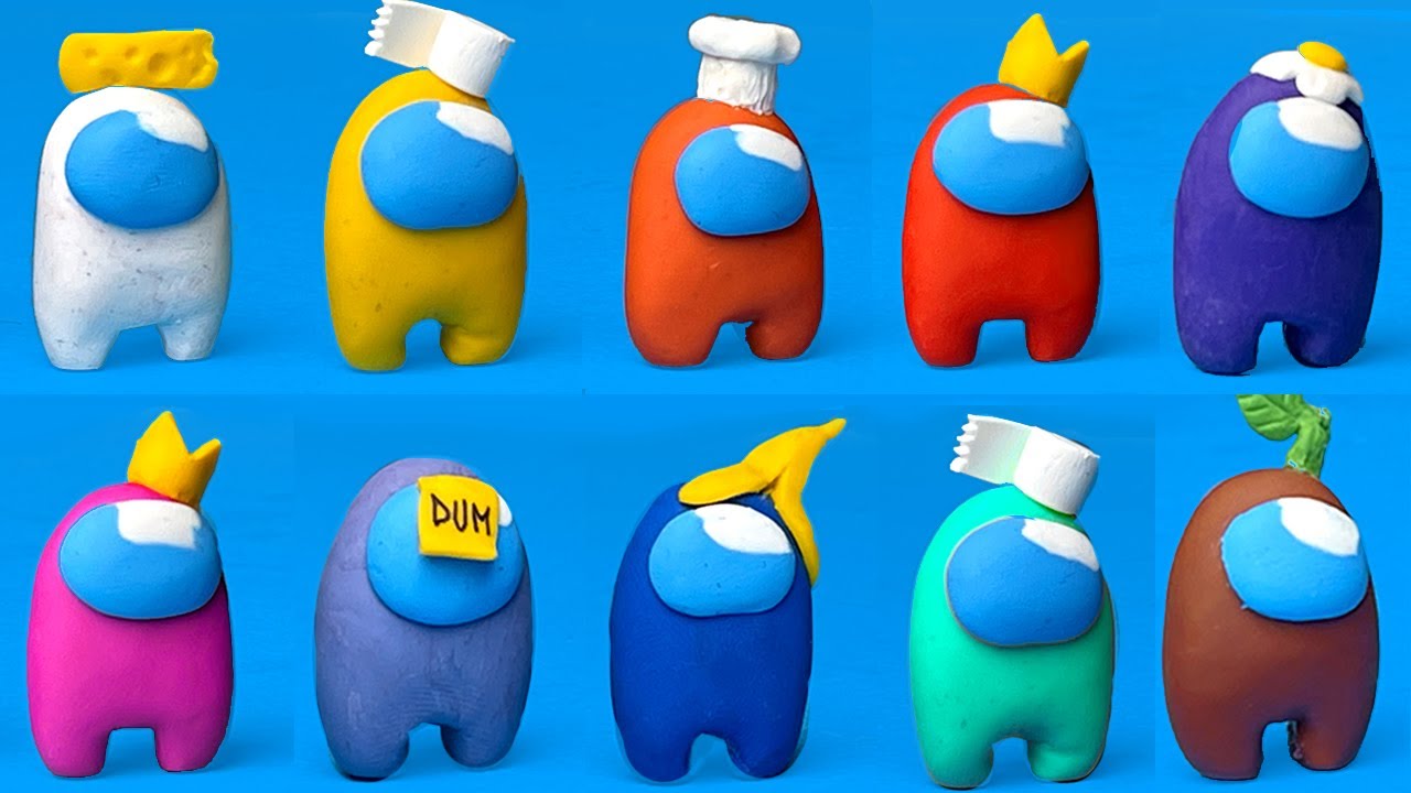 Making ALL AMONG US Characters with Clay - YouTube