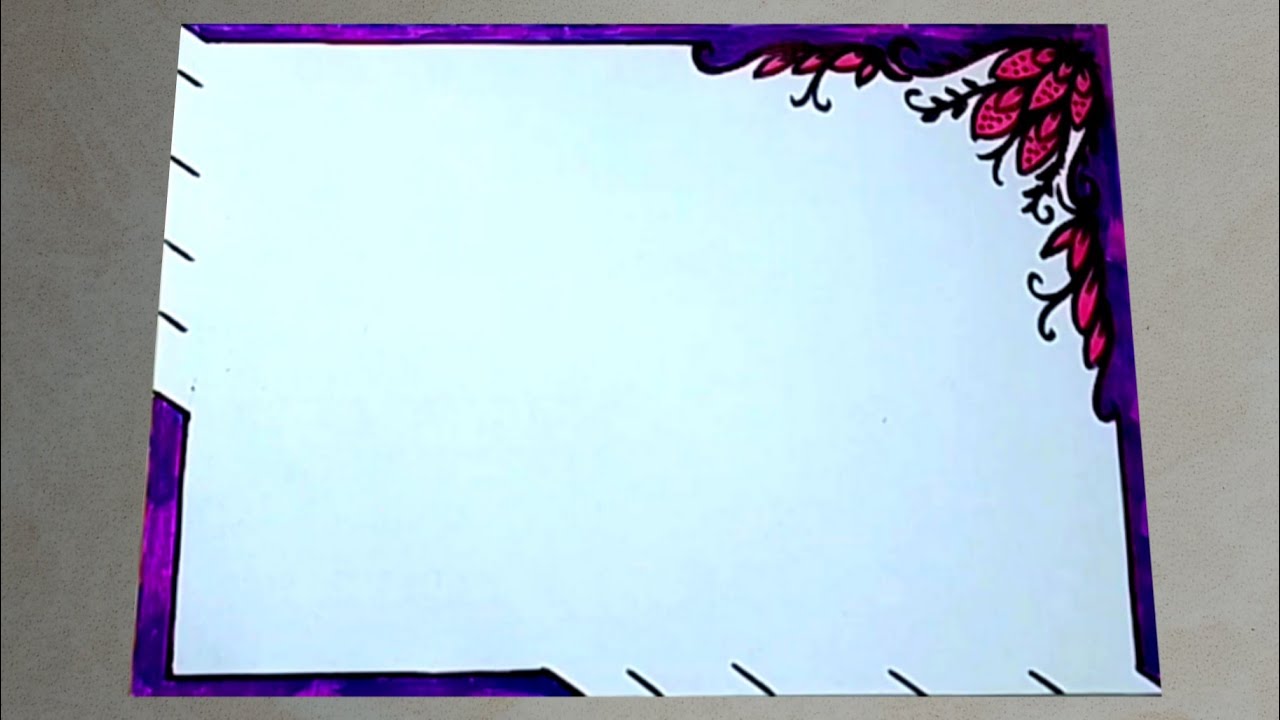 Drawing side decoration simple || border designs for project. love to ...