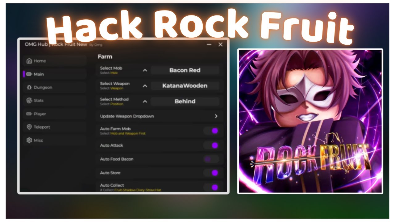 Cách Hack Rock Fruit Trên Điện Thoại Auto Farm Lv | Script Hack Rock ...