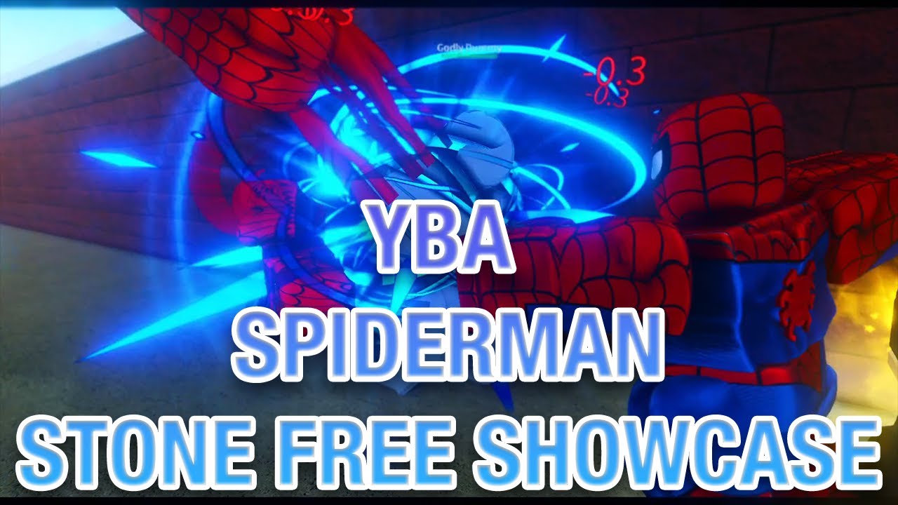 [YBA] SPIDERMAN SKIN SHOWCASE FOR STONE FREE - YouTube