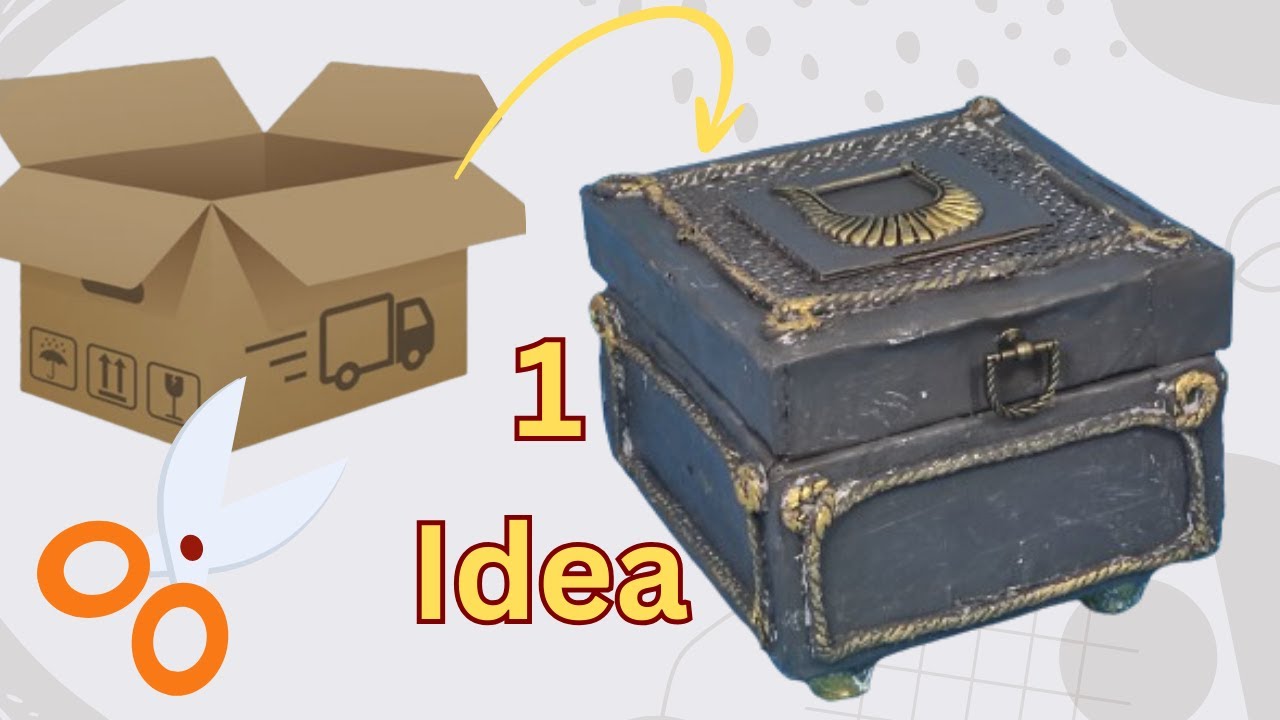 How to make a beautiful box from cardboard/ Diy craft /home decor - YouTube