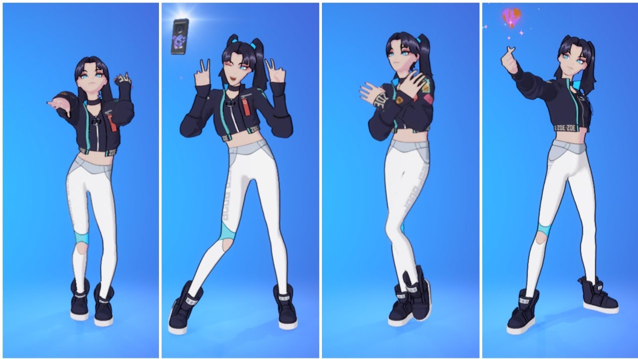 Fortnite Zoe Clash Skin Showcase With Icon Series Dances & Emotes ...