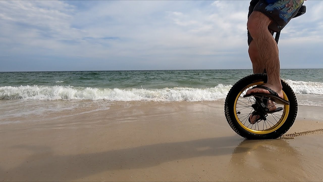 Unicycle Beach Ride - YouTube