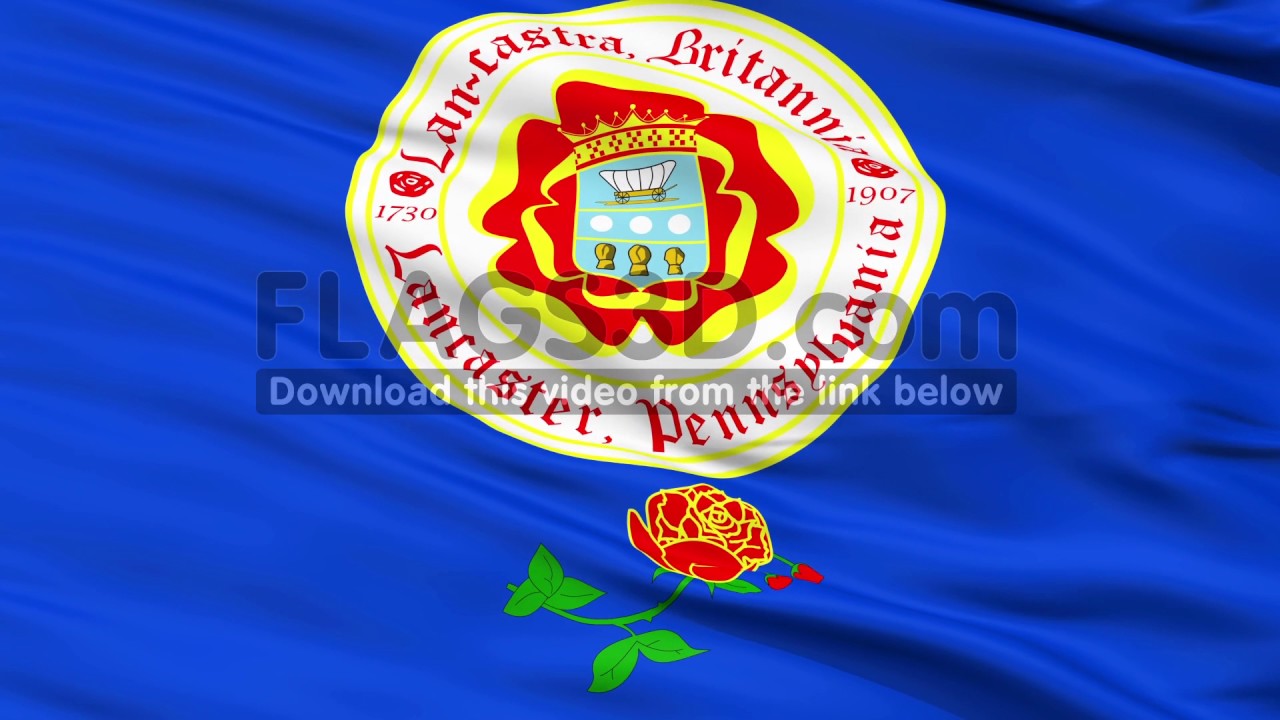 Closeup Waving National Flag of Lancaster City, Pennsylvania - YouTube
