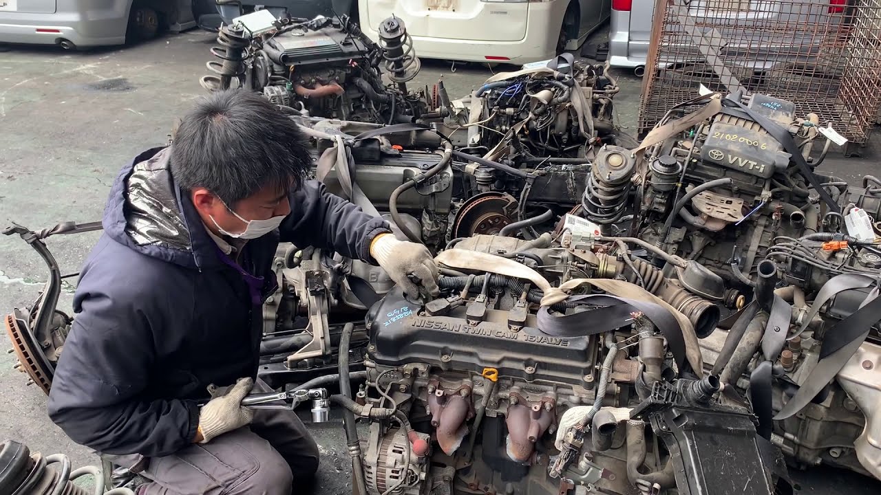 USED ENGINES EXPORT FROM JAPAN (CHECKING ENGINE) - YouTube