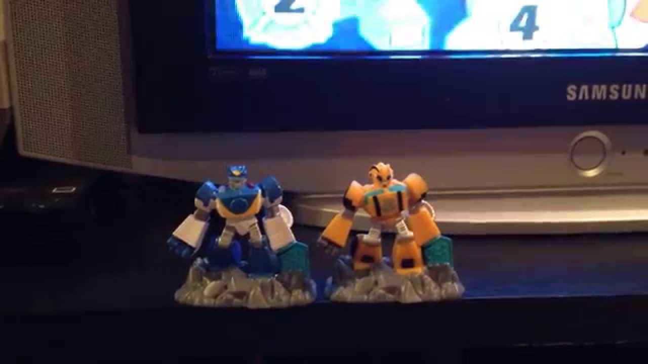Transformers Rescue Bots Beam Box Bumblebee figure to Chase figure mod ...