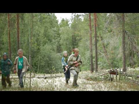 Khanty woman teach her kids survival skills living in forest far from civilization 