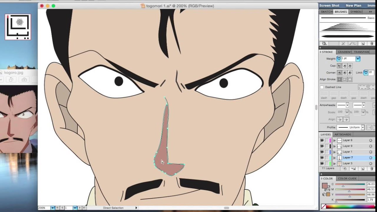 Togomori: the detective conan [Wacom Intuos pen tablet] - YouTube