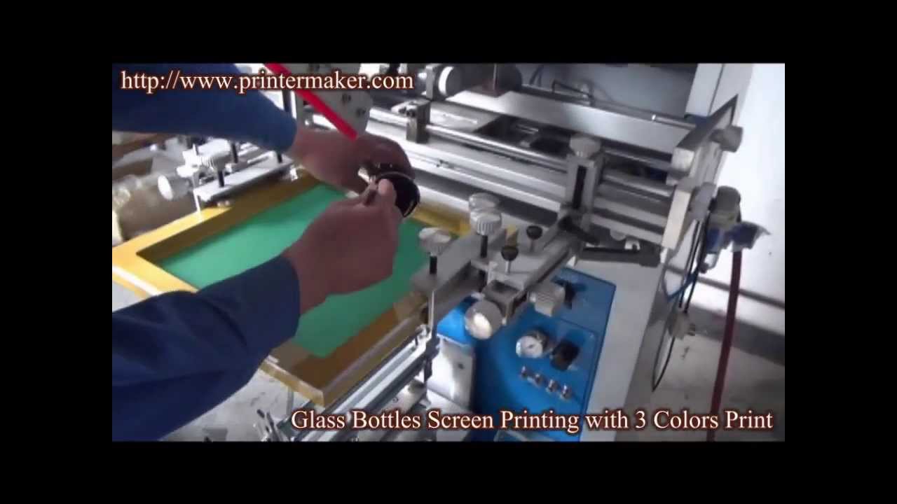 Glass Bottles Screen Printing with 3 Colors Print - YouTube
