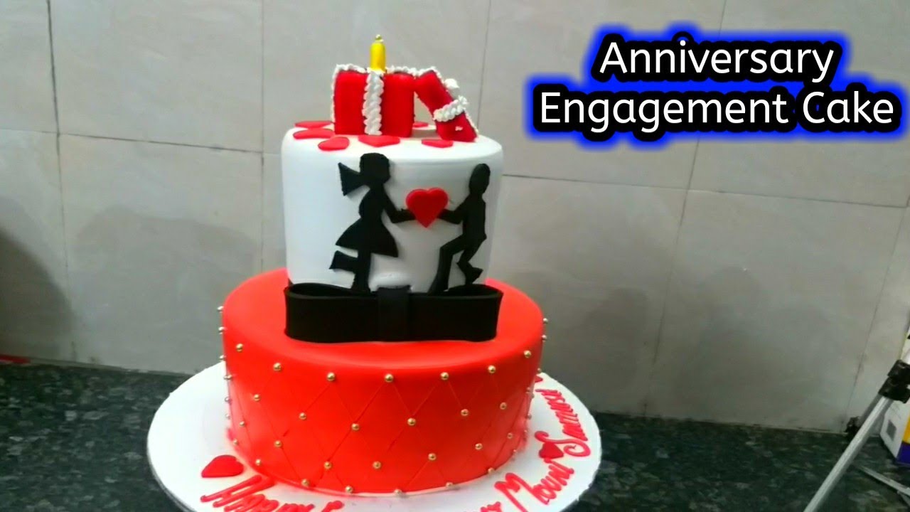 How To Make Anniversary Engagement Cake | 2 Step Cake - YouTube