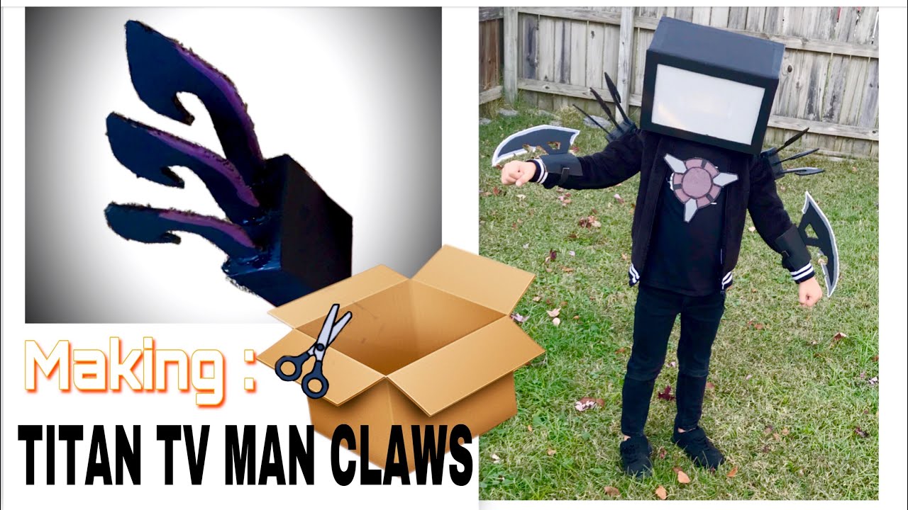 How to make a Titan tv man claws costume out of cardboard #titantvman # ...