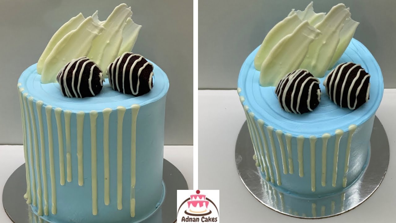 How To Make a Blue Cream Cake || White Chocolate Cake design - YouTube