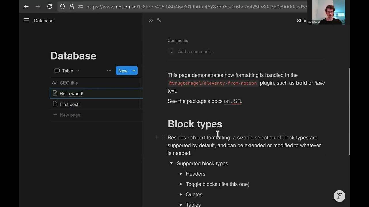 Using Notion as CMS with your Eleventy site with vrugtehagel | 11ty Meetup - YouTube