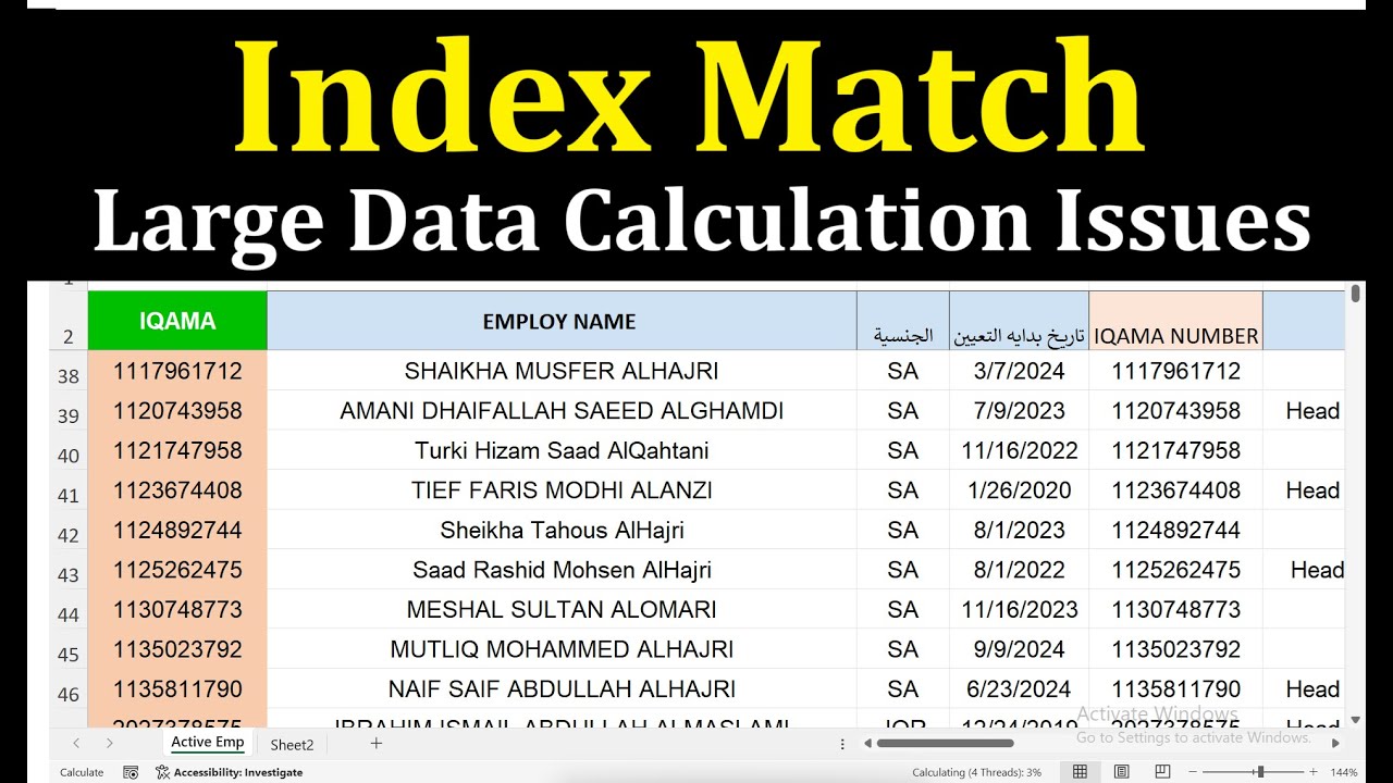 Excel Slow? Fix TRIM, INDEX-MATCH & Large Data Calculation Issues ...