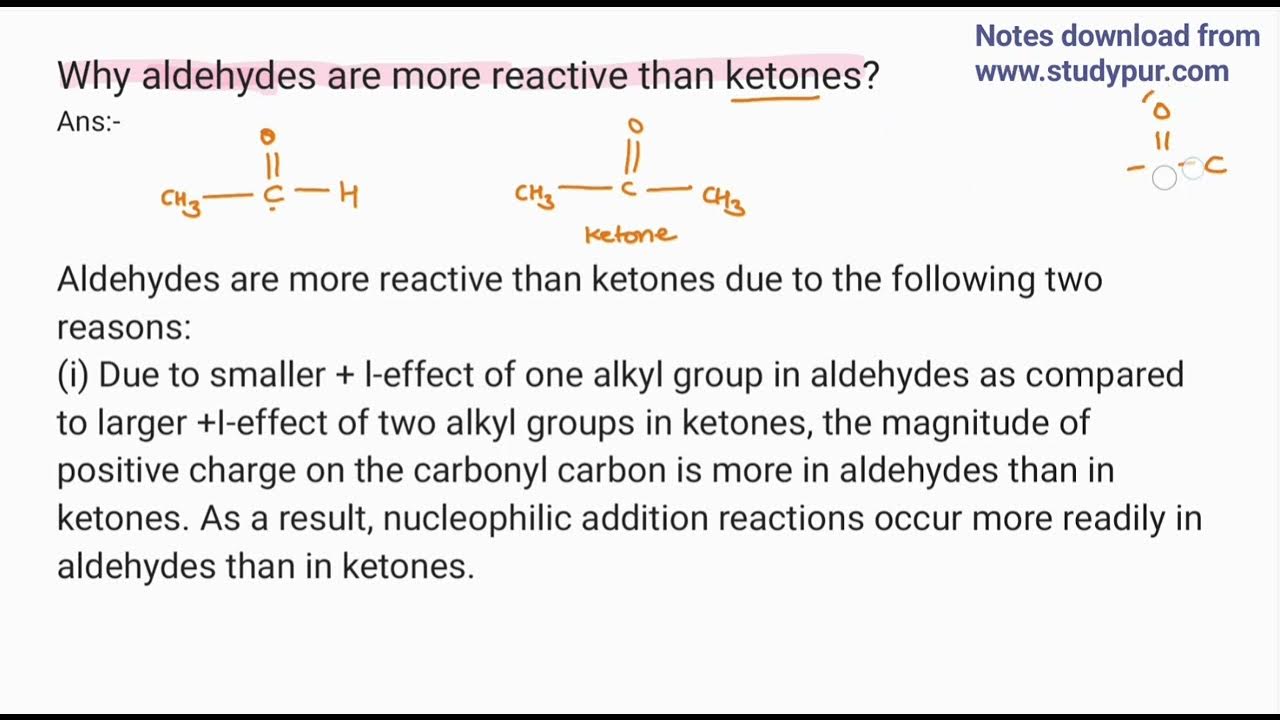 Why aldehydes are more reactive than ketones? - YouTube