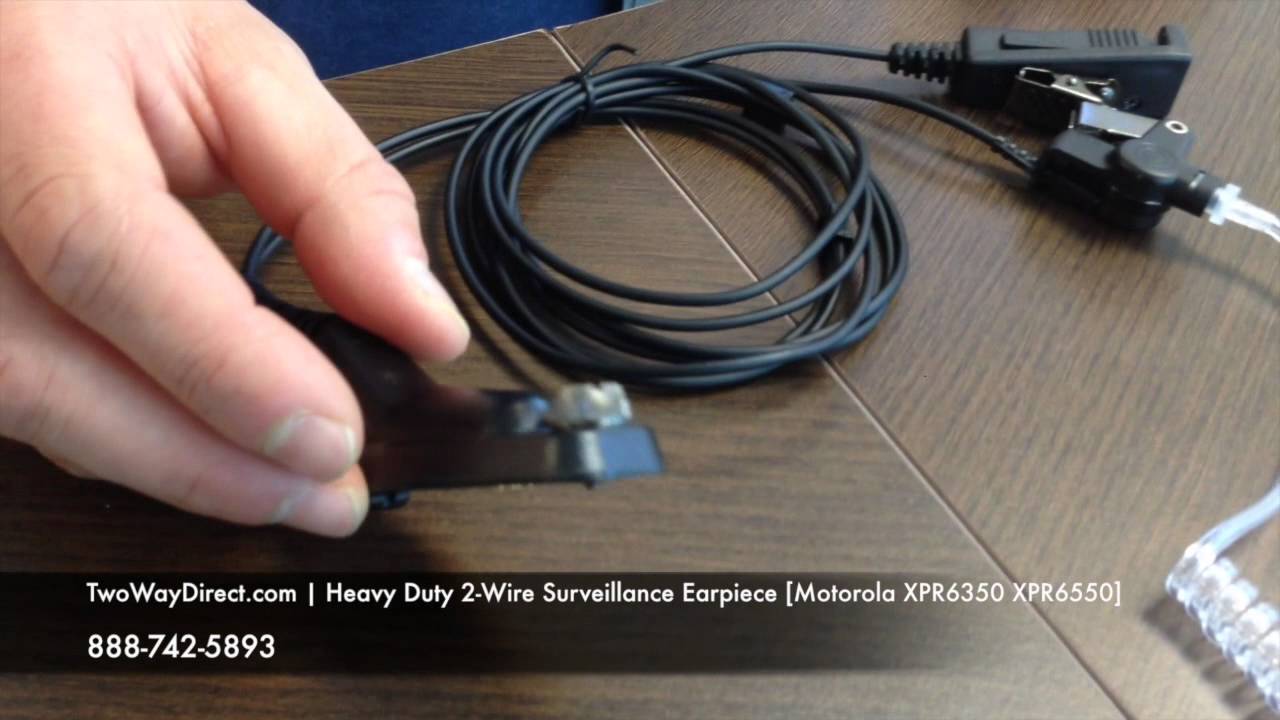 Heavy Duty 2-Wire Surveillance Earpiece [Motorola XPR6350 XPR6550 ...
