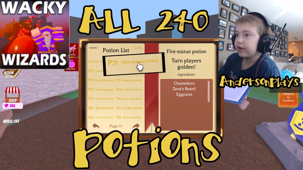 AndersonPlays Roblox Wacky Wizards All Potions - All 240 Potions Book ...