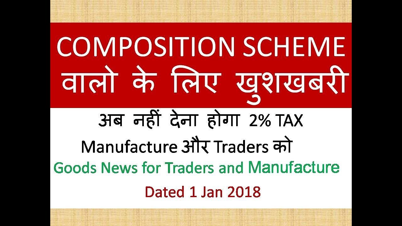 Good News for Composition dealer (GST Rate reduce by Department dated 1 ...