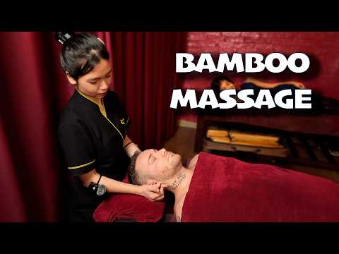 Güzel bir genç kadın bana en iyi bambu masajını yaptı | Tam Vücut ASMR Masajı 🌿