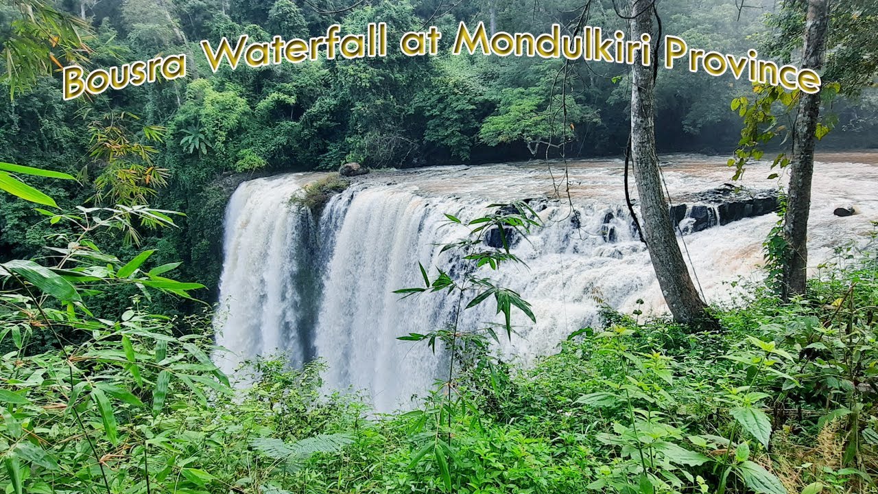 Bousra Waterfall at Mondulkiri Province with Waterfall Sound - YouTube