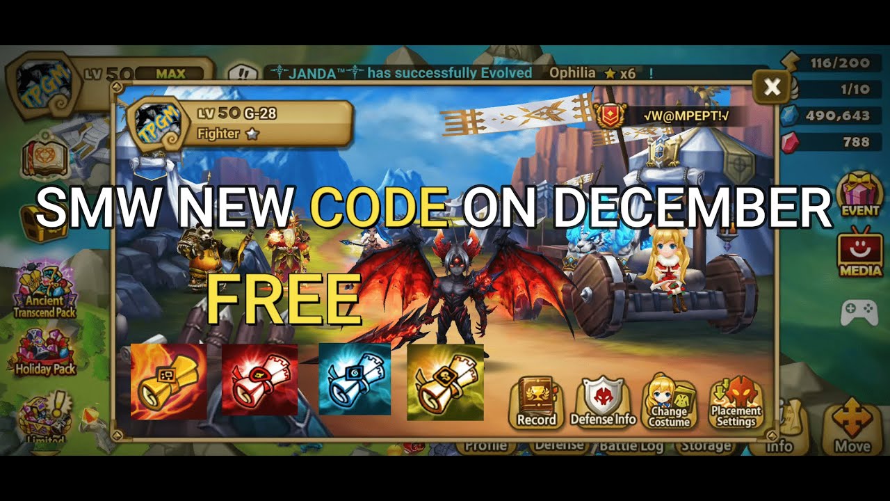 SMW NEW CODE ON DECEMBER โค้ดใหม่มาแล้วจ้า - YouTube