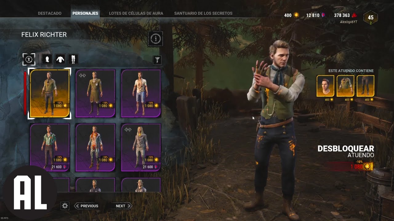 TODAS las SKINS de FELIX RICHTER en DEAD BY DAYLIGHT - YouTube