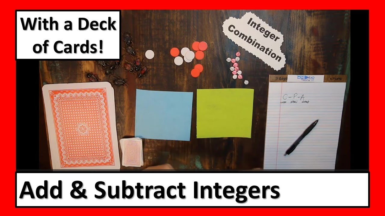 How to Add & Subtract Integers with Playing Cards - YouTube