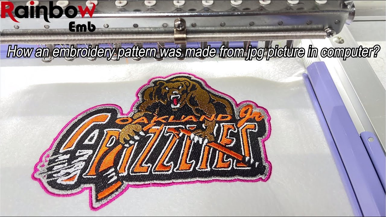 Rainbow Embroidery Machine: How an embroidery pattern was made from jpg ...