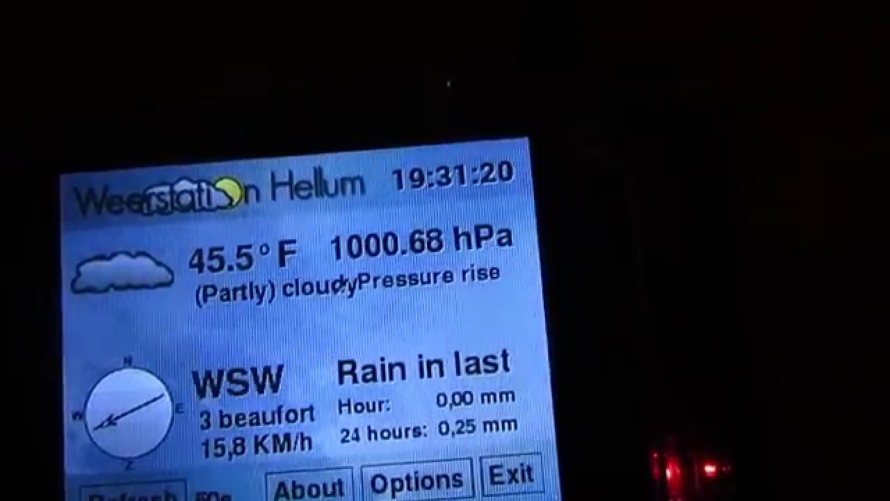 Pygame / Python weatherstation view on Raspberry Pi 1 B+ - YouTube