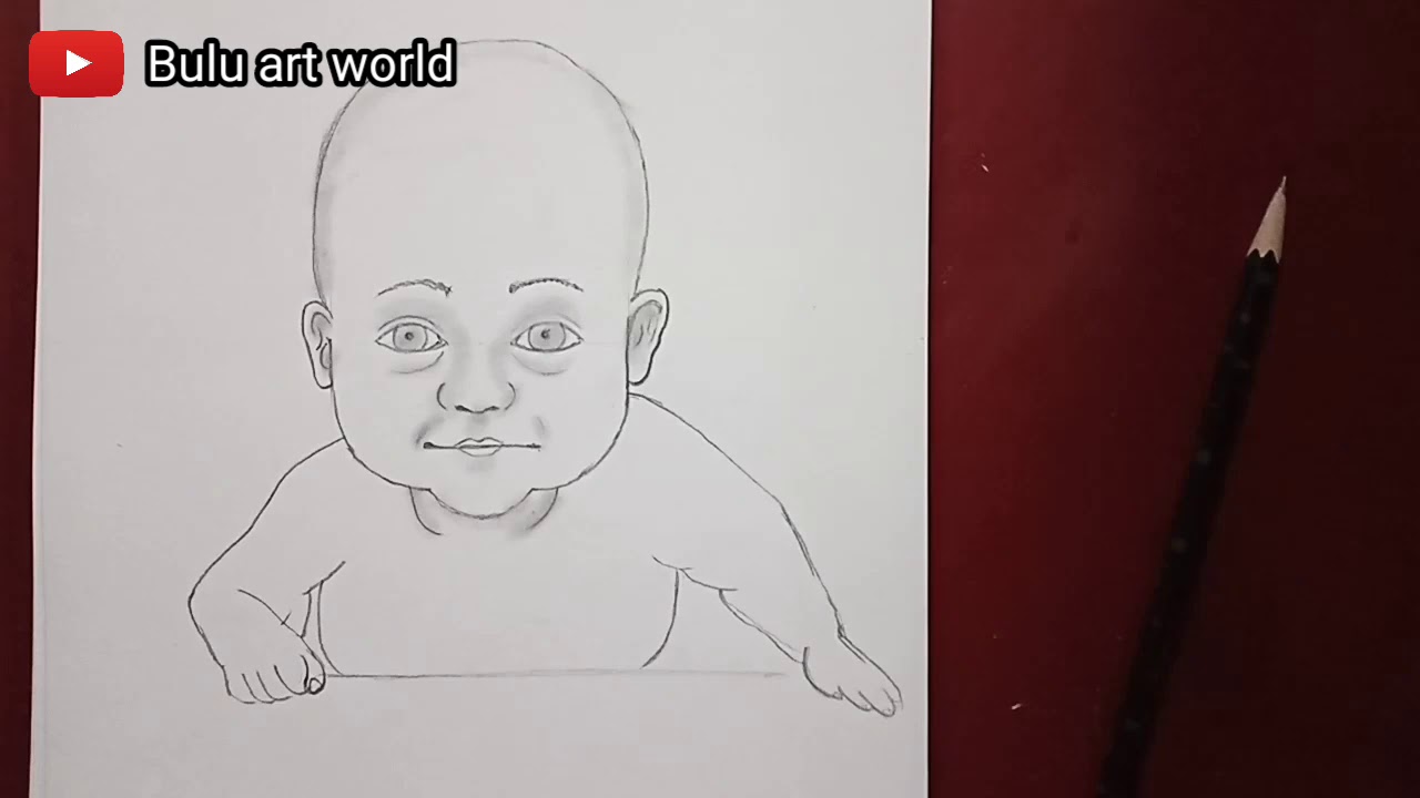 How to draw a cute baby sketch |sketch for beginners step by step - YouTube